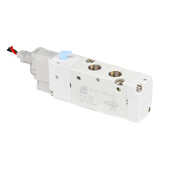 MINDMAN MVSG-180-4E1C-DC24-LJ - 4/2, 24VDC, Side Plug, Closed Centre, Single Solenoid, RC1/8 ...
